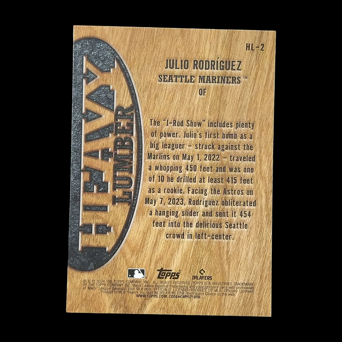 2024 Topps Heavy Lumber Julio Rodriguez SSP – SCJ